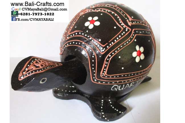 Coconut Shell Turtle Painted From Bali Indonesia – Bali-Crafts.com