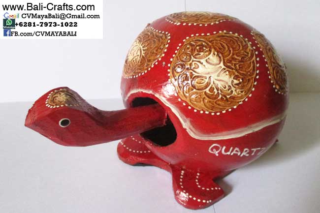 Coconut Shell Turtle Painted From Bali Indonesia – Bali-Crafts.com